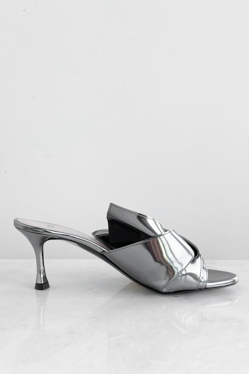 Metallic Bow Kitten Heel – SUNROOM