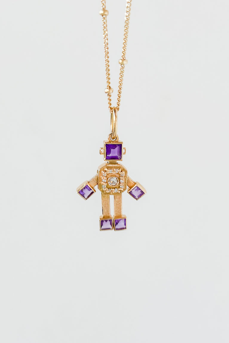 Amethyst Robot Charm – SUNROOM
