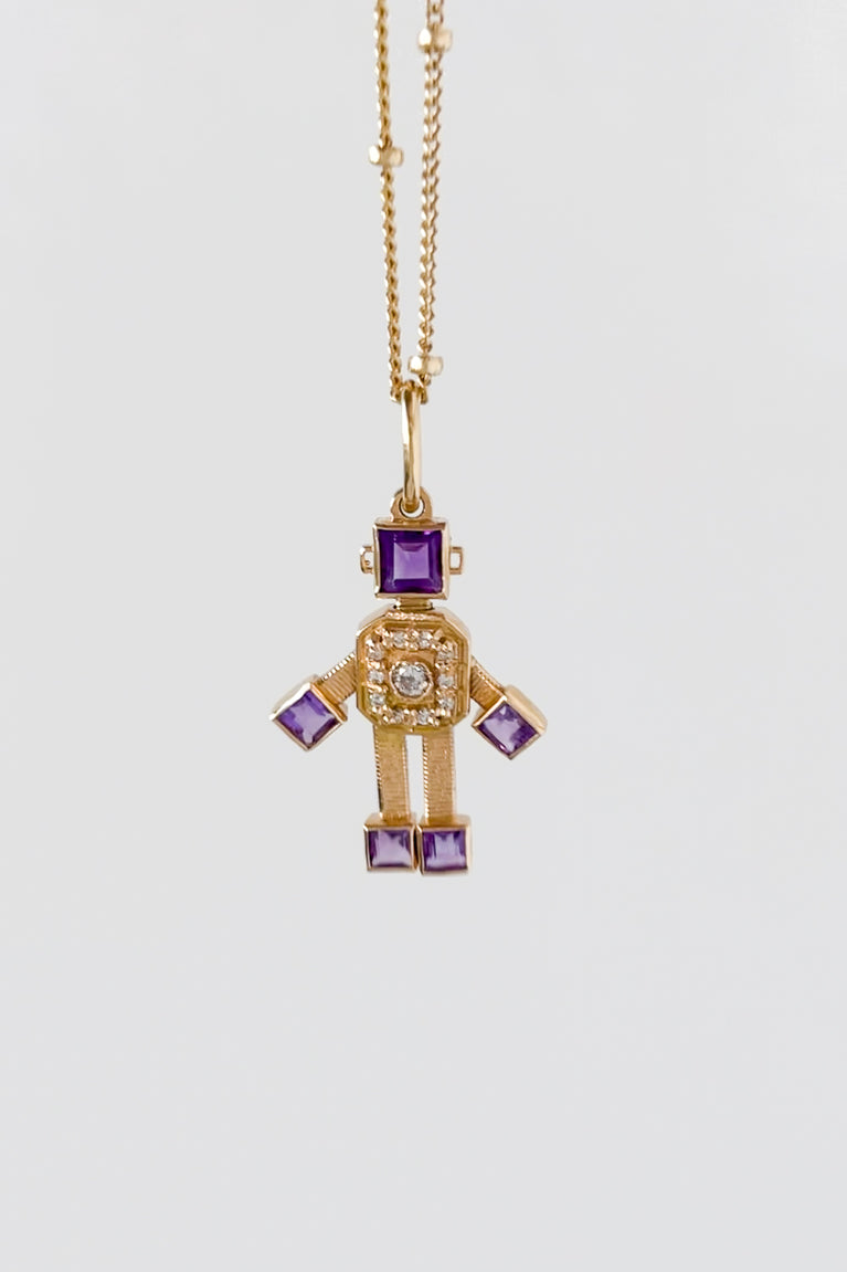 Amethyst Robot Charm – SUNROOM