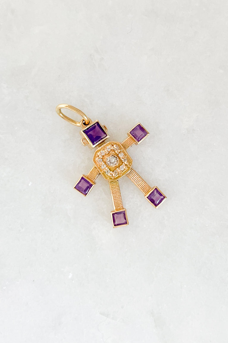 Amethyst Robot Charm – SUNROOM