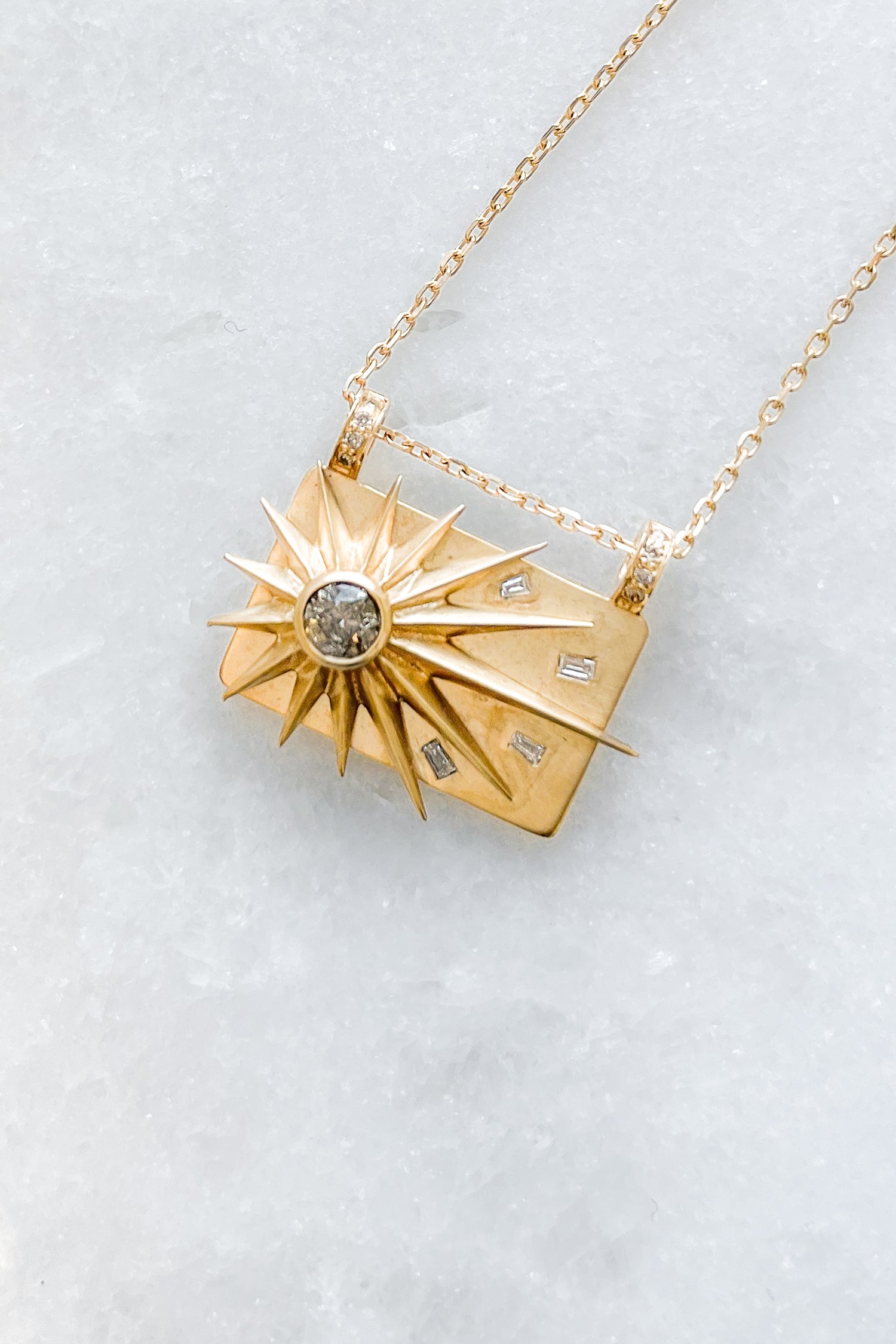 Full Sun & Diamonds Plate Necklace | SUNROOM