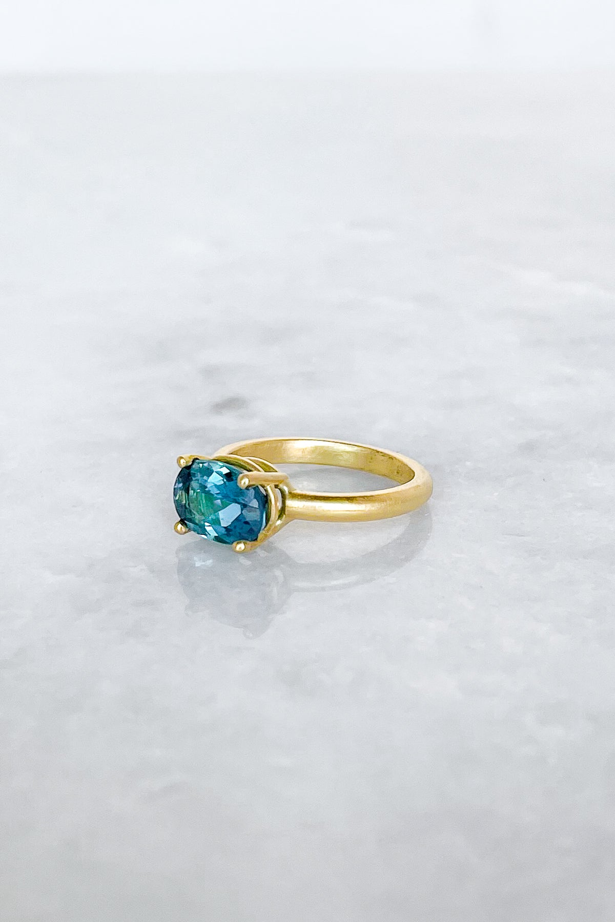 Blue Tourmaline Engagement Ring